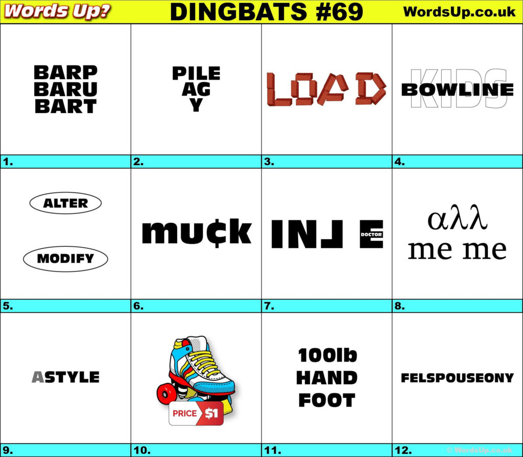Dingbats Whatzits Rebus Online And Printable Puzzles Dingbats | James ...