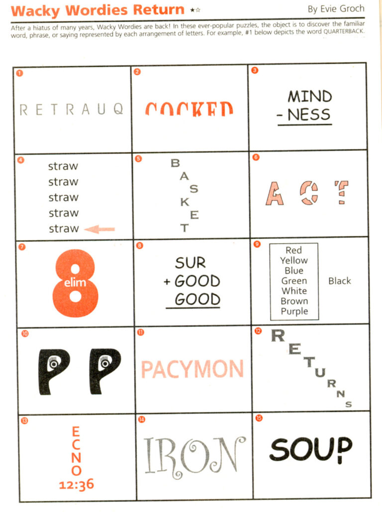 Wackie Wordies 93 | James Crossword Puzzles