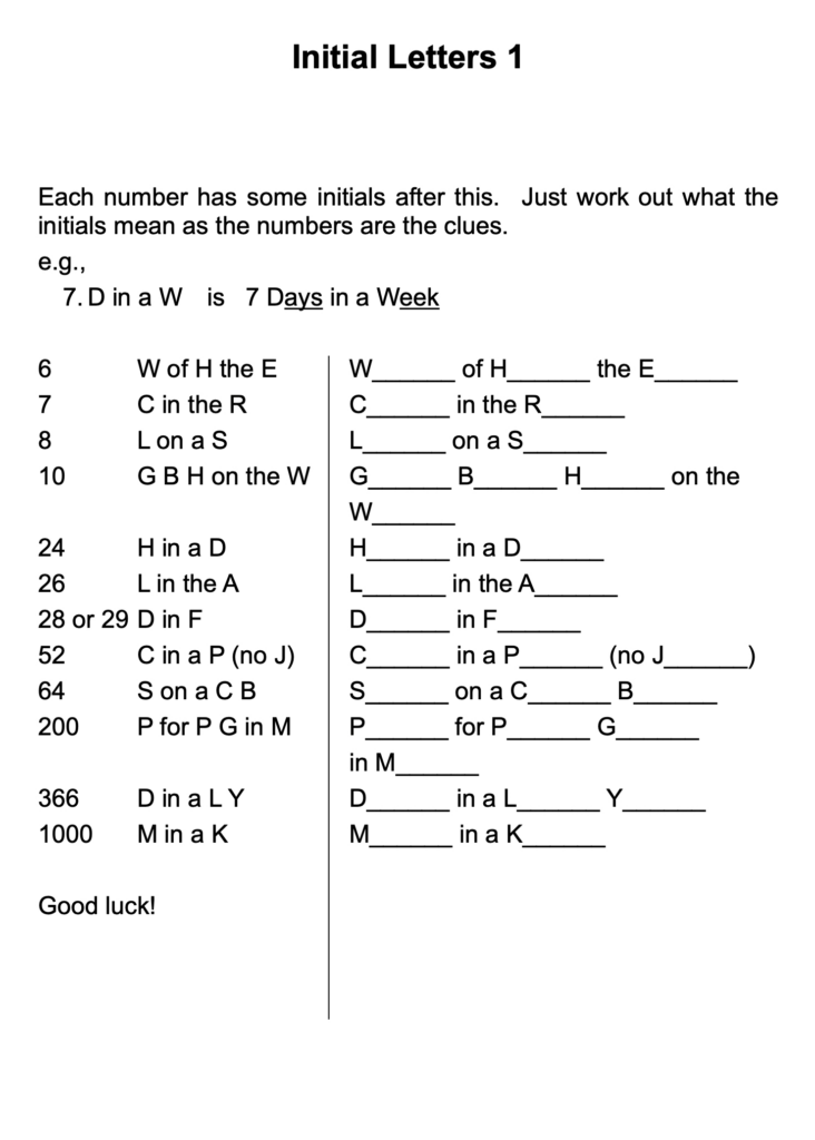 Ditloids With Answers | James Crossword Puzzles
