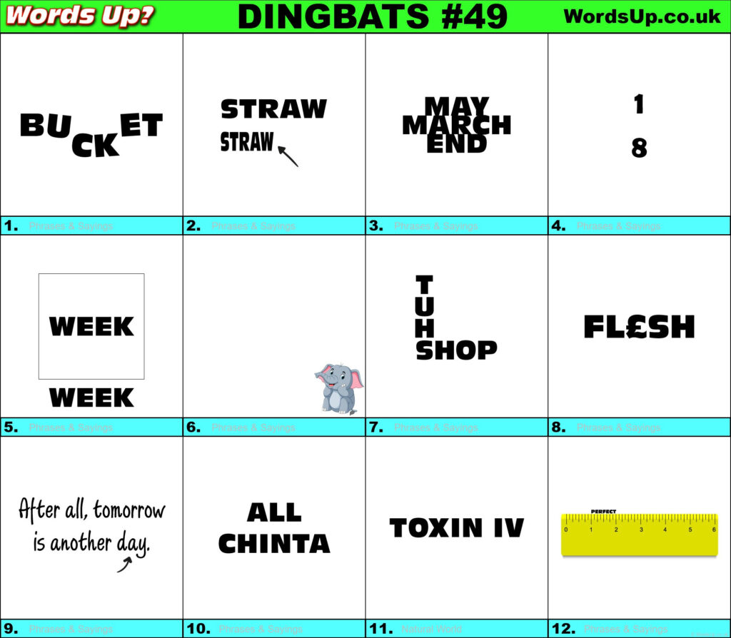 Free Printable Dingbats Quiz With Answers | James Crossword Puzzles