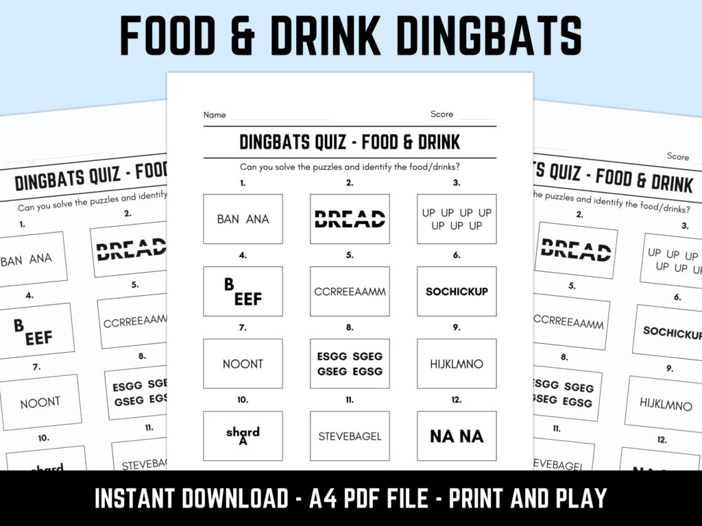 Dingbat Quizzes With Answers | James Crossword Puzzles