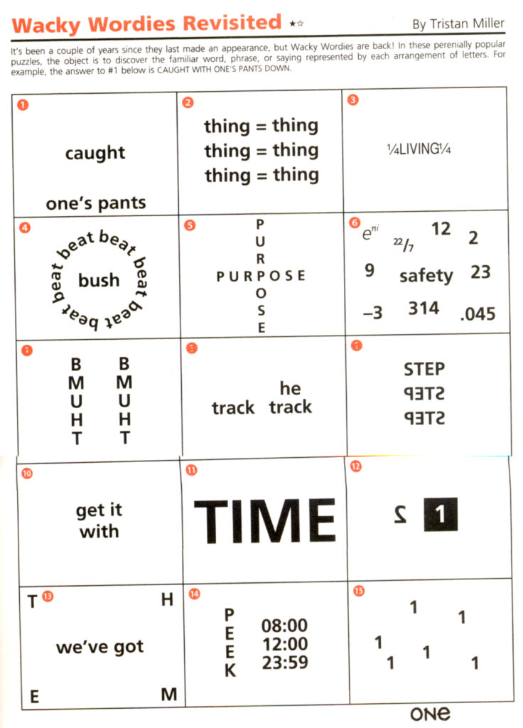 Wacky Wordies With Answers | James Crossword Puzzles