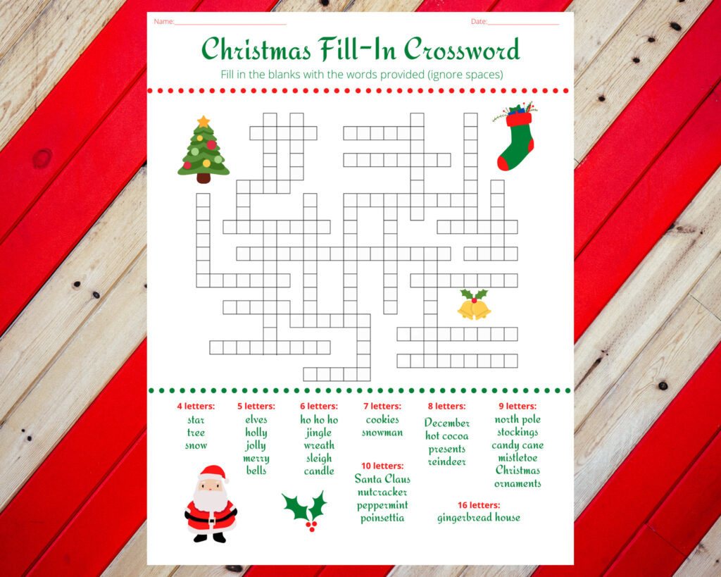 Christmas Crossword Puzzle To Print For Adults | James Crossword Puzzles